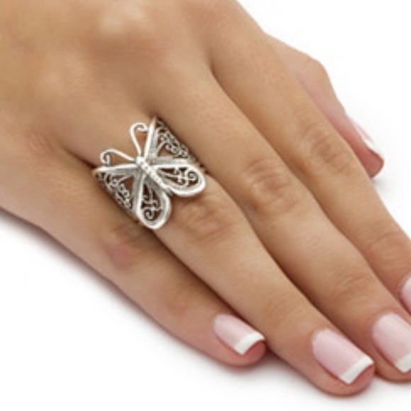 Vintage | Jewelry | Vintage Sterling Silver Cubic Zirconia Butterfly ...